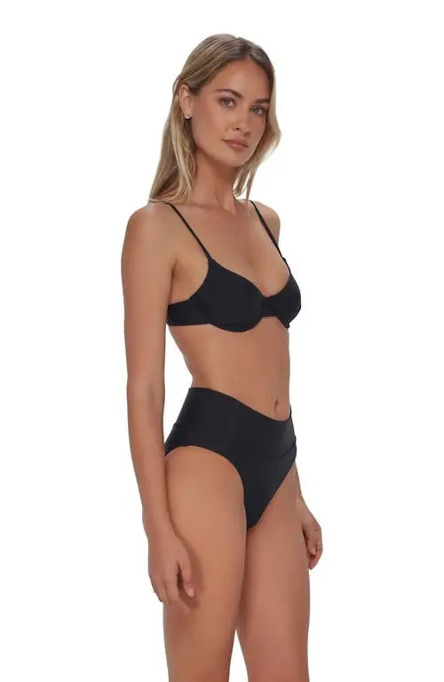 SWIM SYSTEMS Laura Fold Over Bikini Bottom - Black