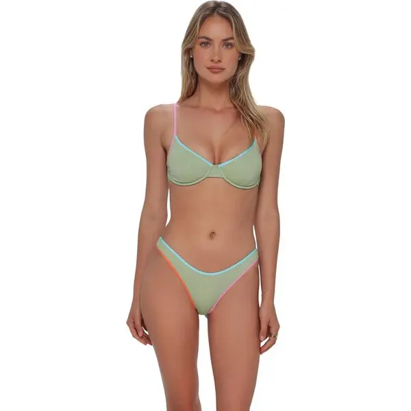 SWIM SYSTEMS Dani Scoop Bikini Bottom - Aloe Lurex