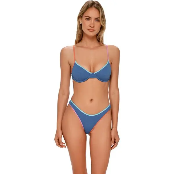 SWIM SYSTEMS Dani Scoop Bikini Bottom - Desert Sky Lurex