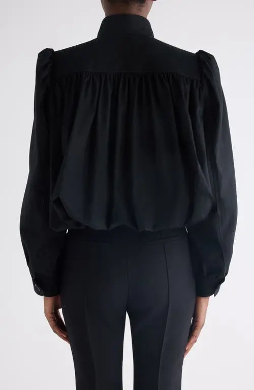Chloé Crop Balloon Hem Cotton Zip Jacket