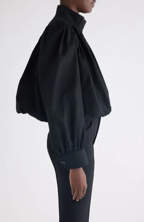 Chloé Crop Balloon Hem Cotton Zip Jacket