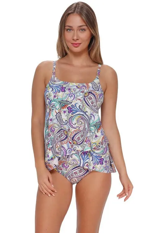 SUNSETS Elena Tankini Swimsuit Top - Tide Pool Twist