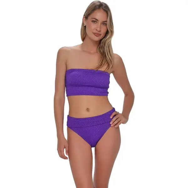 PACIFICA BY SUNSETS Shellie Tube Top Bikini - Purple Gem Lurex