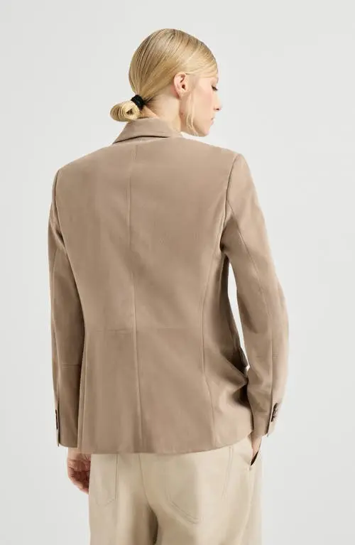 Brunello Cucinelli Suede Blazer - Light Brown