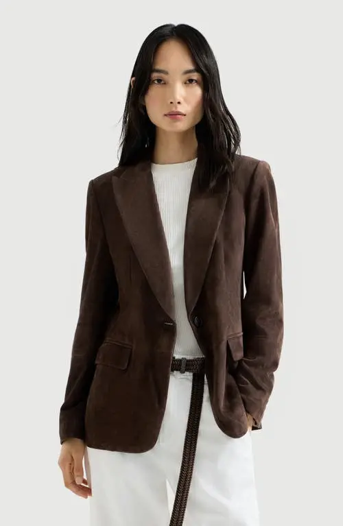 Brunello Cucinelli Suede Blazer - Rust Brown