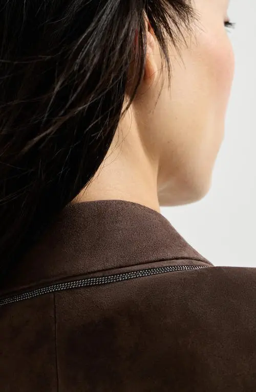 Brunello Cucinelli Suede Blazer - Rust Brown