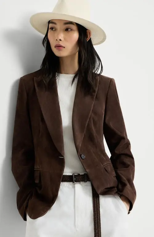 Brunello Cucinelli Suede Blazer - Rust Brown