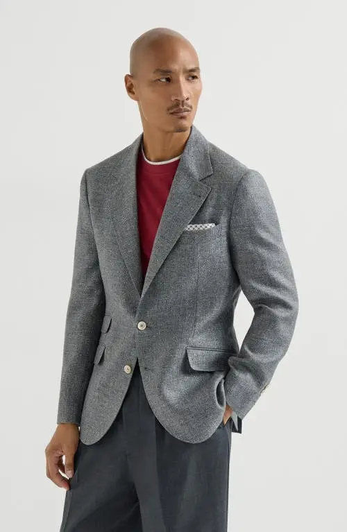 Brunello Cucinelli Hopsack Deconstructed Blazer - Medium Grey