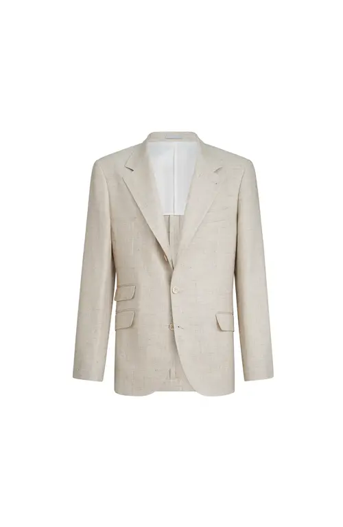 Brunello Cucinelli Hopsack Deconstructed Blazer - Sand