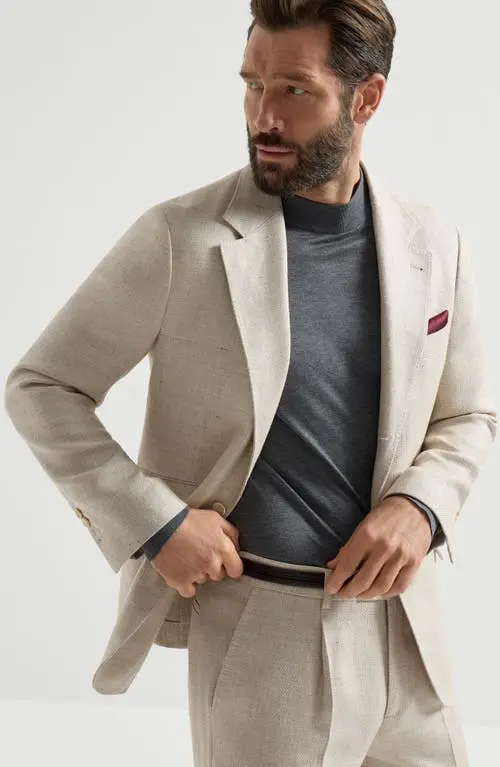 Brunello Cucinelli Hopsack Deconstructed Blazer - Sand