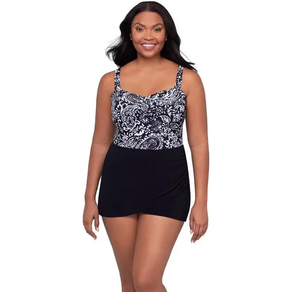 TRIMSHAPER Sweetheart Neckline Swimdress - Boho Classic
