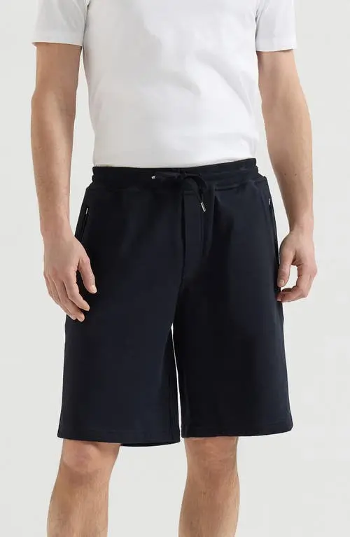 Brunello Cucinelli Techno Cotton French Terry Bermuda Shorts - Black