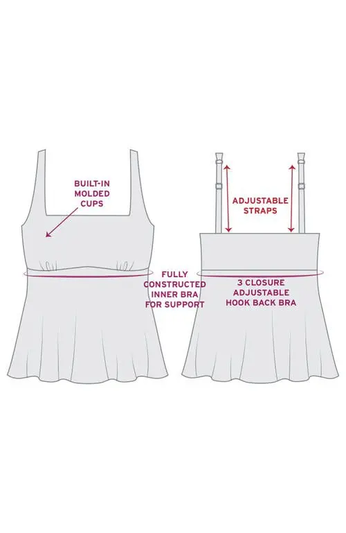 TRIMSHAPER Maddie Square Neck Tankini Swimsuit Top