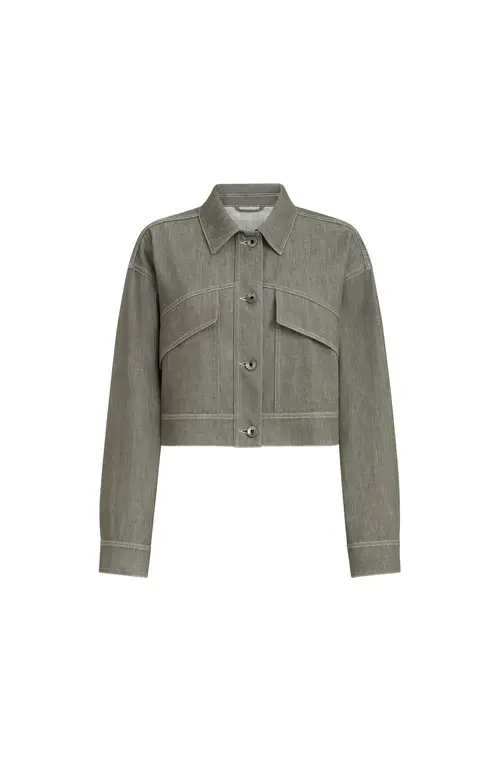 Brunello Cucinelli Denim-effect Twill Outerwear Jacket - Olive