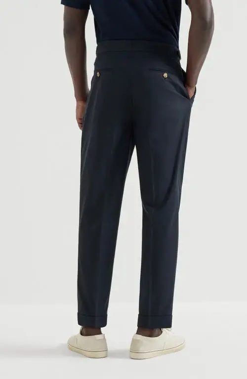 Brunello Cucinelli Cotton Twill Trousers - Navy Blue