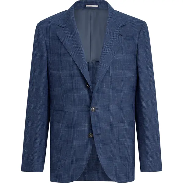 Brunello Cucinelli Prince Of Wales Deconstructed Blazer - Denim
