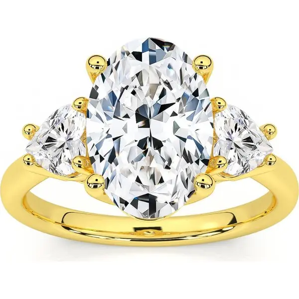 BLISS DIAMOND 2 3/4ct Oval & Heart Shape Lab Grown Diamond Ring 14k Gold - 14k Yellow Gold