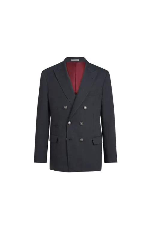 Brunello Cucinelli Chevron Deconstructed Blazer - Anthracite