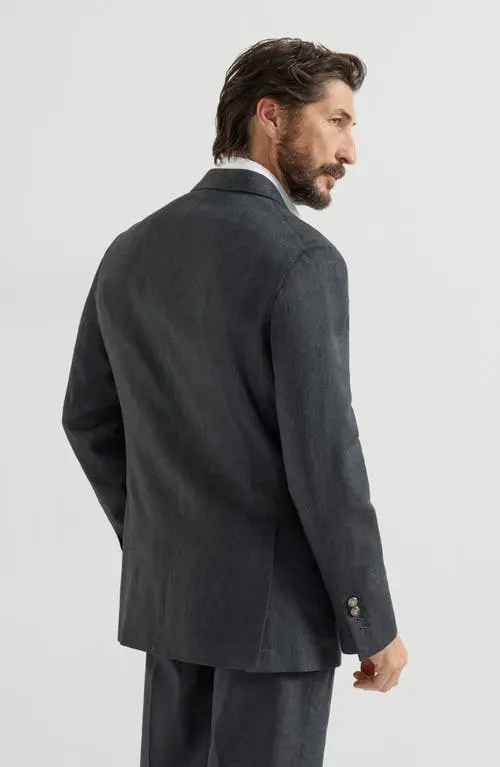 Brunello Cucinelli Chevron Deconstructed Blazer - Anthracite