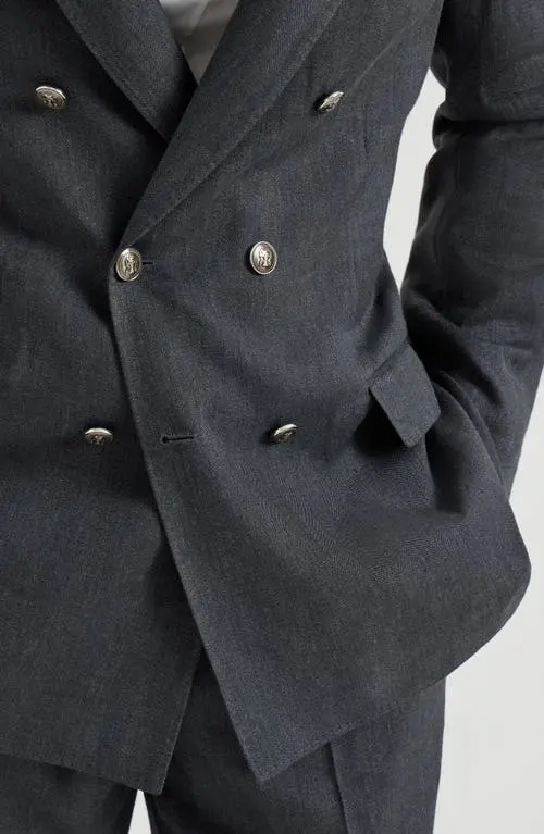 Brunello Cucinelli Chevron Deconstructed Blazer - Anthracite