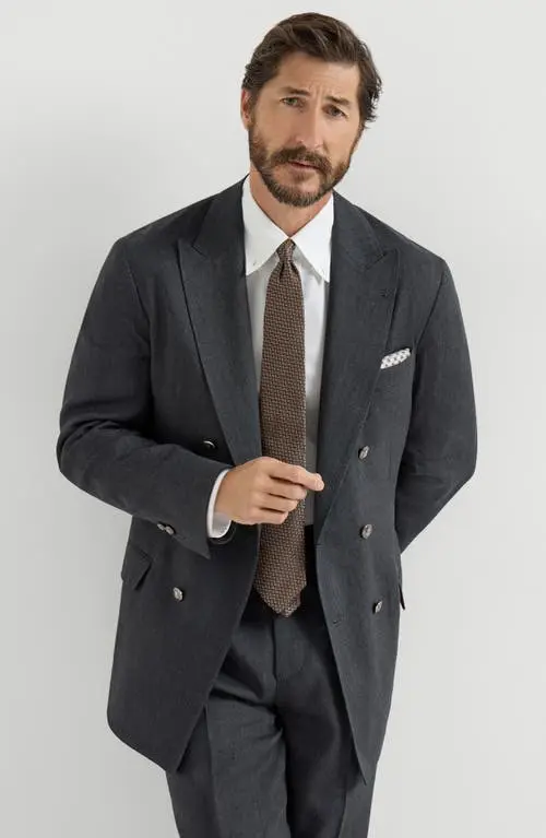 Brunello Cucinelli Chevron Deconstructed Blazer - Anthracite