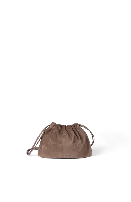 Brunello Cucinelli Suede Duo Pouch Bag - Brown