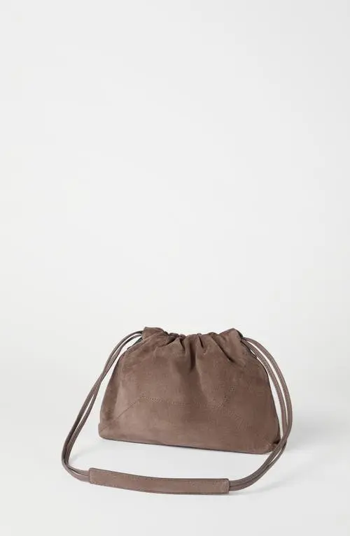 Brunello Cucinelli Suede Duo Pouch Bag - Brown
