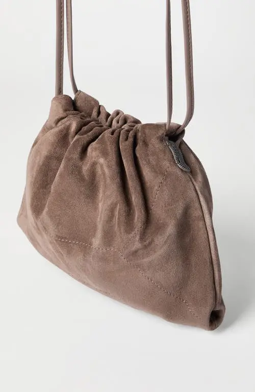 Brunello Cucinelli Suede Duo Pouch Bag - Brown