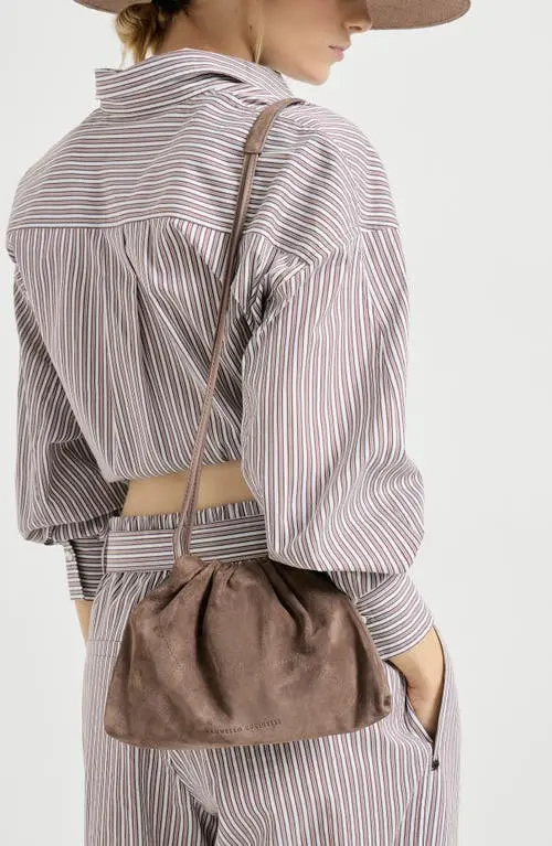 Brunello Cucinelli Suede Duo Pouch Bag - Brown