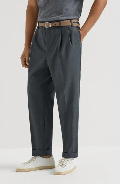 Brunello Cucinelli Virgin Wool Trousers - Anthracite