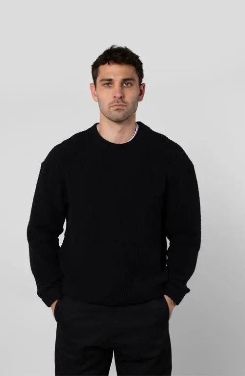 LEISURE LAB Quilted Crewneck - Black