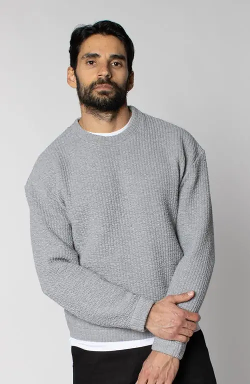 LEISURE LAB Quilted Crewneck - Heathered Grey