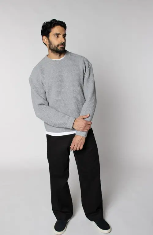 LEISURE LAB Quilted Crewneck - Heathered Grey