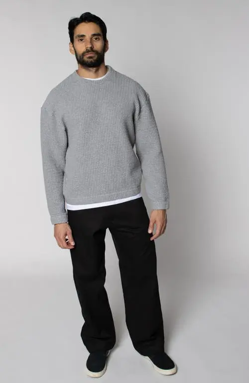 LEISURE LAB Quilted Crewneck - Heathered Grey