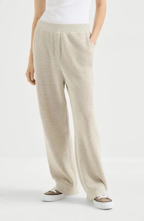Brunello Cucinelli Sparkling Net Knit Trousers