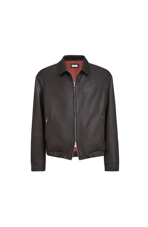 Brunello Cucinelli Nappa Leather Jacket - Chocolate