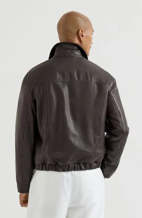 Brunello Cucinelli Nappa Leather Jacket - Chocolate