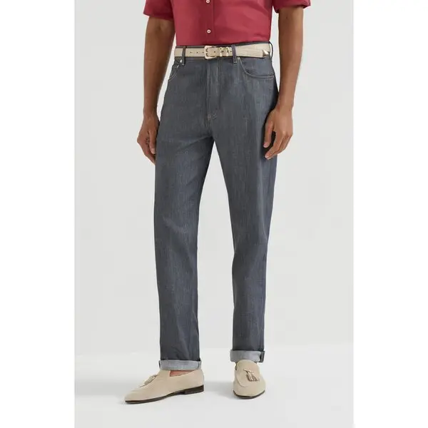 Brunello Cucinelli Comfort Denim Trousers - Medium Grey