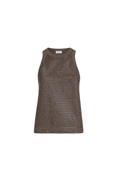 Brunello Cucinelli Embroidered Jersey Top