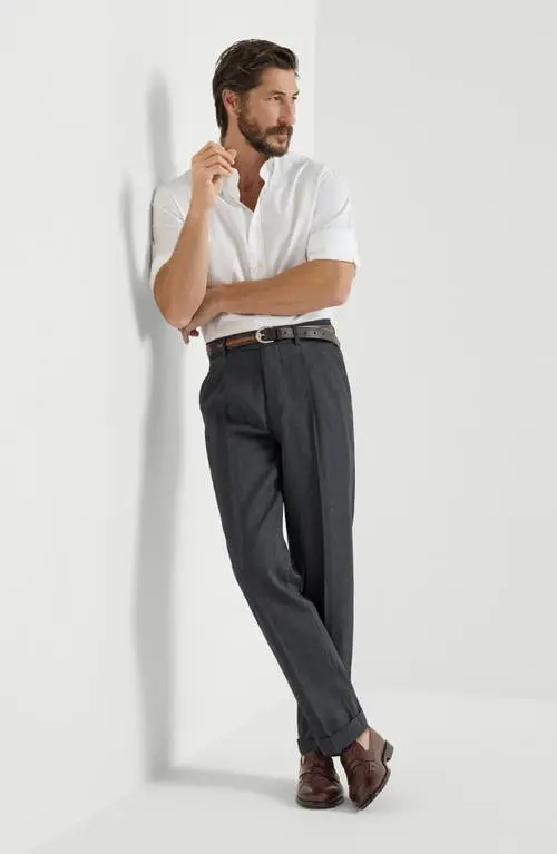 Brunello Cucinelli Chevron Trousers - Anthracite