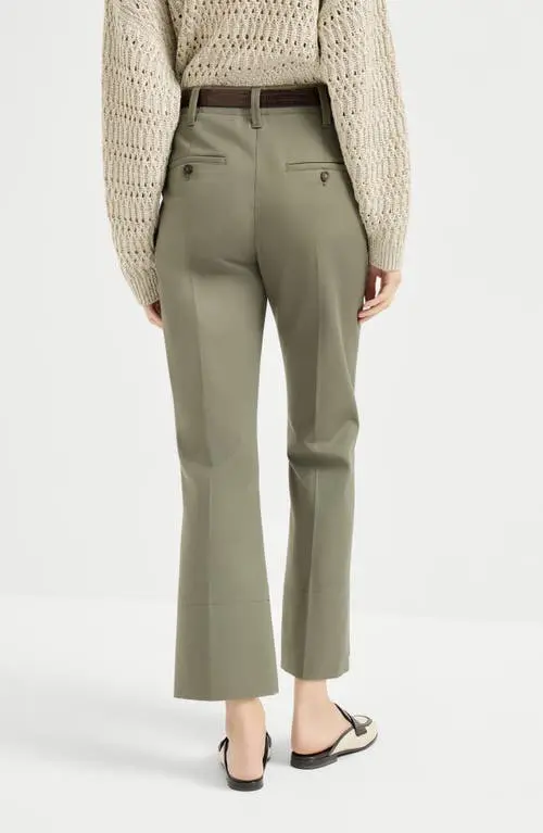 Brunello Cucinelli Kick Flare Cigarette Trousers