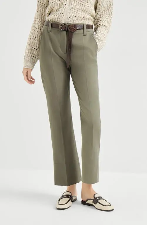 Brunello Cucinelli Kick Flare Cigarette Trousers