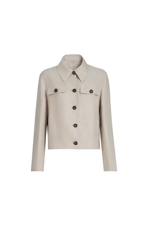 Brunello Cucinelli Linen Diagonal Jacket - Beige