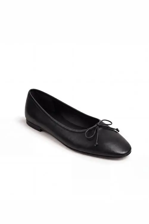 MENINA STEP Amelie Leather Ballet Flat - Black