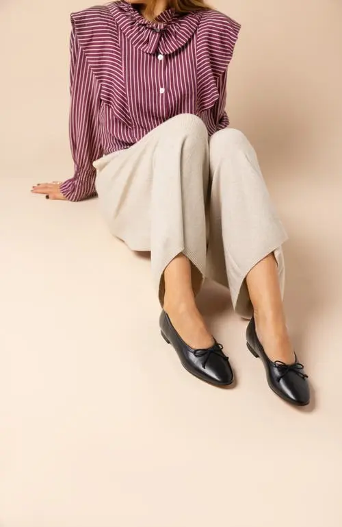 MENINA STEP Amelie Leather Ballet Flat - Black