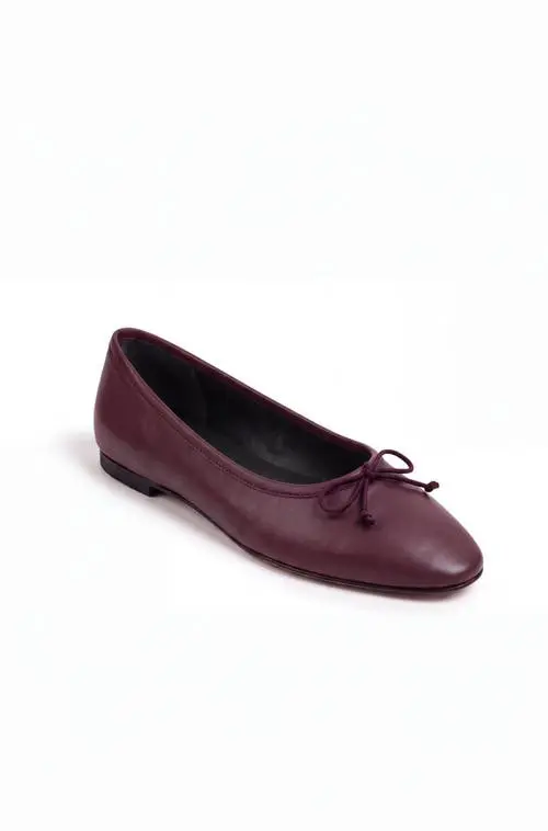 MENINA STEP Amelie Leather Ballet Flat - Wine