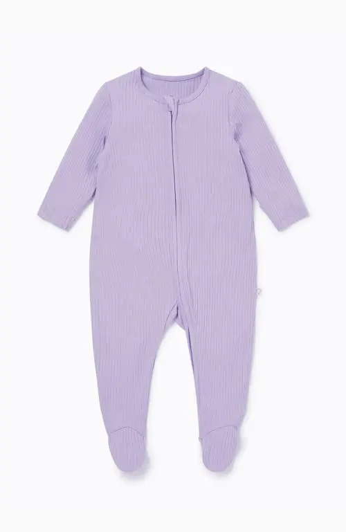 MORI Ribbed Two Way Zip-up Sleepsuit - Lilac