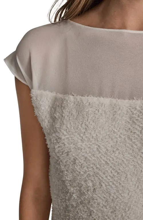 Donna Karan New York Chiffon & Bouclé Top