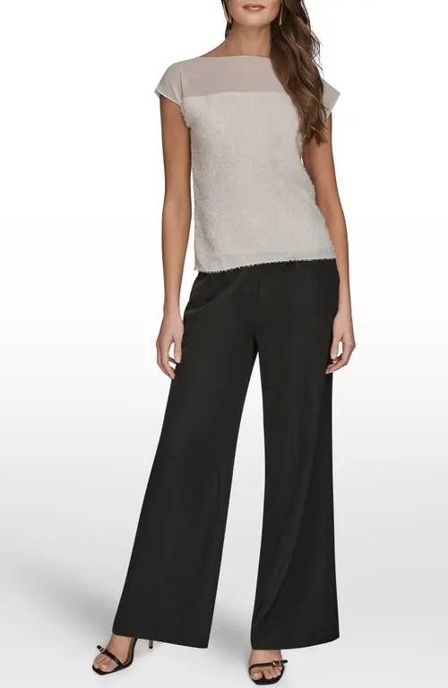 Donna Karan New York Chiffon & Bouclé Top