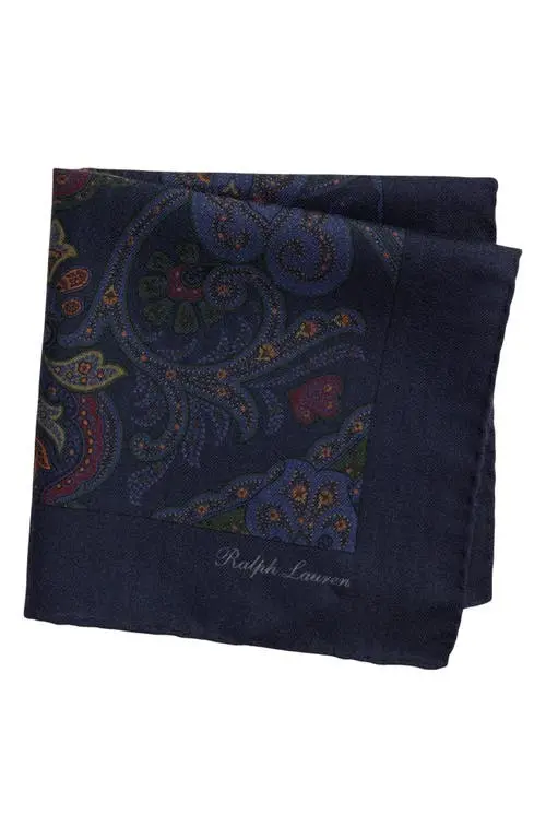 Ralph Lauren Purple Label Mulsanne Paisley Pocket Square - Navy Multi